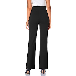 Tapata Women's 30'' High Waist Stretchy Bootcut Dress Pants Tall, Petite, Regular for Office Business Casual Black,M