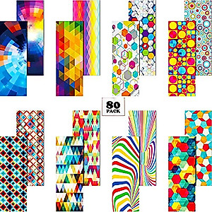 Optical Bookmarks Laminated Book Markers Creative Colored Bookmarks Reading Bookmarks for School Office Teacher Student Classroom Stationery Supply (80)
