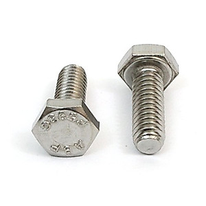 Bolt Dropper 5/16""-18 x 1 Stainless Hex Head Bolts (50 pk) - 18-8 Stainless Steel Self Tapping Sheet Metal Screws for Indoor and Outdoor Use, DIY Projects, Woodworking and More