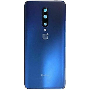 for Oneplus 7 Pro Back Cover Glass Replacement Housing Panel Tape Assembly Parts for Oneplus 7 Pro 6.67 inch All Version + Adapter Eject Pin Tools (Nebula Blue/Camera Frame)