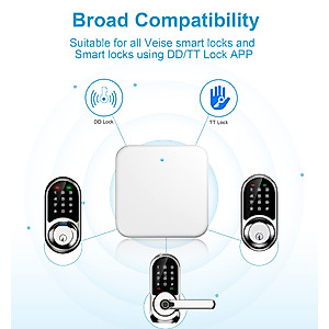 Veise Wifi Smart Lock with 2 Handles, Keyless Entry Door Lock Deadbolt with Handle Set, Smart Locks for Front Door with App Control, Electronic Digital Lock, Auto Lock, Easy Installation, Satin Nickel