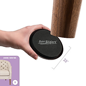 Super Sliders 3 1/2" Round Reusable Furniture Sliders for Carpet - Effortless Moving and Surface Protection, Beige (16 Pack)