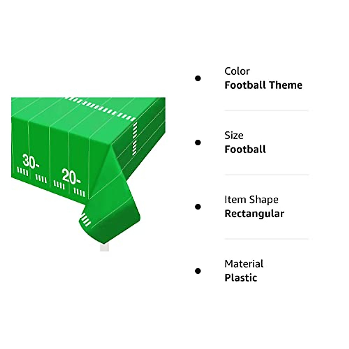 Esjay Football Tablecloth,2 Pack Football Table Cover(54”x72”) for Superbowl Decorations,Game Day,Tailgate Football Party