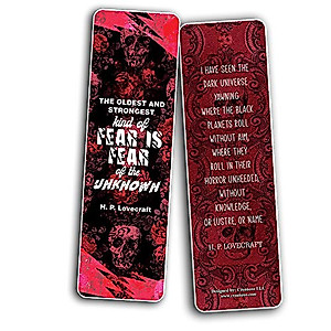 Creanoso Cthulhu H P Lovecraft Bookmark Cards (12-Pack) - Unique Teacher Stocking Stuffers Gifts for Boys, Girls, Kids, Teens, Students - Book Reading Clippers