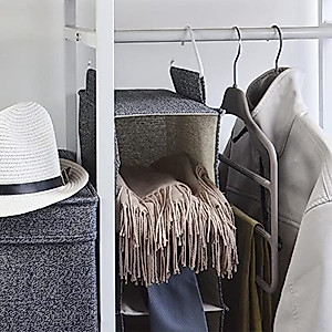 CQQDOQ Pants Hangers 3 Pack Space Saving Multi-Layer Pants Hanger Non-Slip Rotating Closet Organizer Hangers for Pants Jeans Scarf Tie Clothes Trousers Towels - Grey