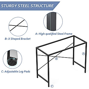 BOLUO 39 inch Black Computer Desk for Small Space Study Writing Desk Home Office Table Work PC Simple Modern Deak with Storage Bag 40"