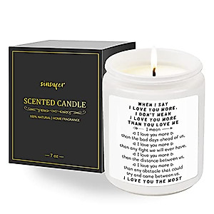 I Love You Gifts for Him Her, Funny Anniversary Valentine's Day Brithday Christmas Gifts for Him Her Boyfriend Girlfriend Husband Wife, When I Say I Love You More - 7oz Lavender Scented Candles