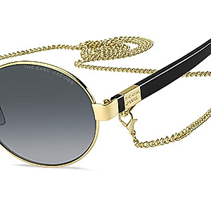 Marc Jacobs Women's Marc 497/G/S Oval Sunglasses, Gold/Gray Shaded, 56mm, 17mm