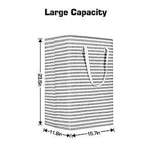 MecTo 72L Collapsible Laundry Hamper Freestanding Laundry Basket with Easy Carry Long Handles, Foldable Clothes Hamper Storage Basket for Bathroom Bedroom Dorm, Grey