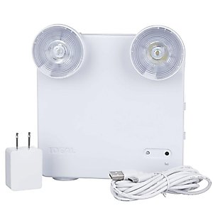 Ideal Security Rechargeable LED Power Failure Light, Adjustable Heads, up to 48 Hours, 80-140 Lumens, Emergency Light for Home, Prepared for Power Outages, White