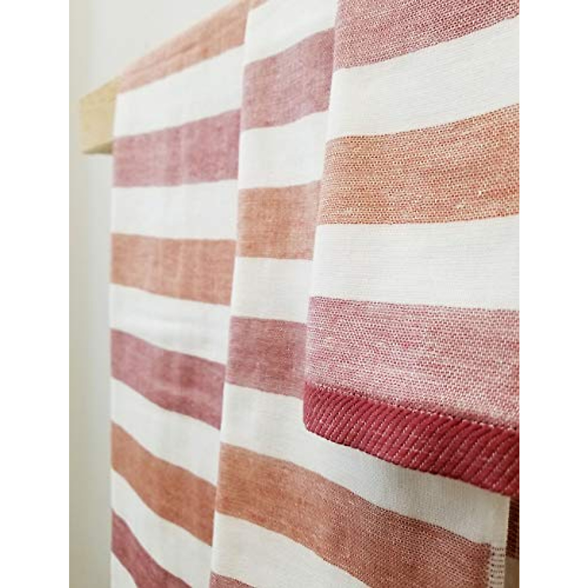 IPPINKA Senshu Japanese Towel, Ultra Soft, Quick-Drying, Two-Tone Stripes, Red (Wash/Face Towel)