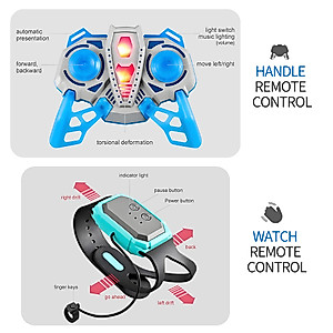 ROHSCE Gesture Sensing RC Stunt Car, Twist Car 4WD 2.4GHz 1:24 Hand Controlled Drift RC Car Off Road for Boys Girls 8-12 Gifts Small Race Car Double Sided Cool Toy Car with Light Music
