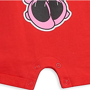Disney Minnie Mouse Infant Baby Girls French Terry Short Overalls T-Shirt and Headband 3 Piece Outfit Set Red 18 Months