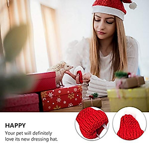 ABOOFAN 5pcs Small Animal Christmas Costume Pet Christmas Hat Santa Claus Cap Head Accessories for Rabbit Hamster Guinea Pig Rats Puppy Kitten Kitty