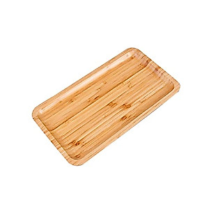Bathroom Trays for Counter,Bamboo Vanity Tray,Toilet Tank Tray for Organizing (A 9.8 x 5.5 x 0.8 inch)