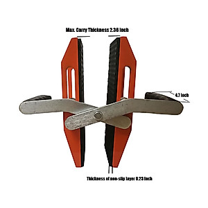 E-Found 2PCS Doubld Handed Carrying Clamps,2.36 inch Granite Stone Panel Carriers Lifing Tools for Granite Stone Quartz Worktops Slabs Marble with Rubber-lined 770lbs Moving Glass Clamp