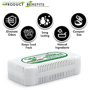 Fridge Ninja Fridge Deodorizer (4 Pack) - More Effective Than Baking Soda - Natural and Unscented Activated Charcoal Refrigerator Deodorizer and Odor Eliminator for Freezers, Coolers, and Lunch Boxes