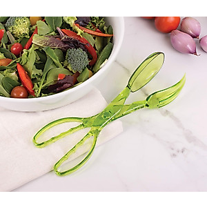 HIC Kitchen Salad Tongs, Hinged Design, Detachable Fork and Spoon, Set of 2