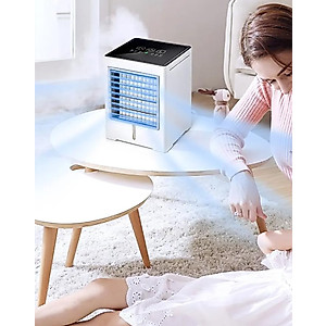 papercrush Portable Air Conditioner, 3 Speeds Personal Evaporative Air Cooler with 1-6H Timer, Mini Air Conditioner Touch Screen, Quiet Portable AC Unit Fan for Office Desk Home Bedroom Camping Car