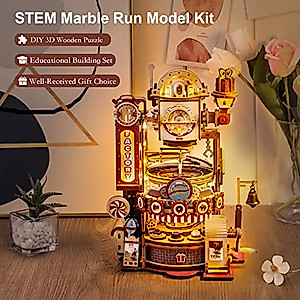 Rowood 3D Puzzles for Adults, Marble Run Wooden Model Kits for Adults, DIY STEM Mechanical Building Set, Birthday for Teens Boys Age 14+ - Chocolate Factory