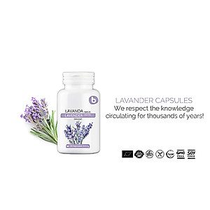 Bobica Premium European Organic Lavender Capsules, Helps Reduce Stress, Calming, GMO Free, Gluten Free, All Natural, 250 mg, 90 Vegan caps