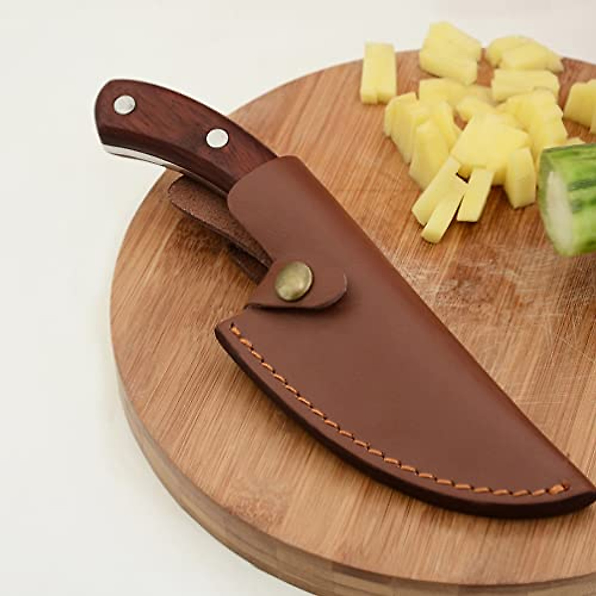 Hemoton Leather Knives Sheath Kitchen Boning Knives Sleeves Protectors with Belt Loop Outdoor Camping Knives Cover Durable Blads Cutters Guard Case