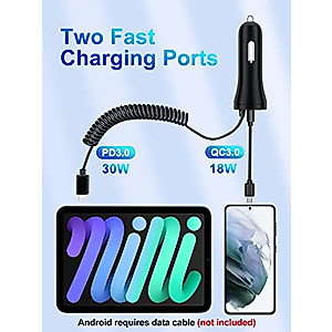 Car Charger,48W/4.8A USB Car Charger Adapter Compatible with iPhone 14/Plus/Pro Max/13 Pro Max/Pro/Mini/12/11/X/SE/8/7/6s/6Plus/5s/5c, iPad Pro/Air/Mini and Universal USB Port for Android Phones