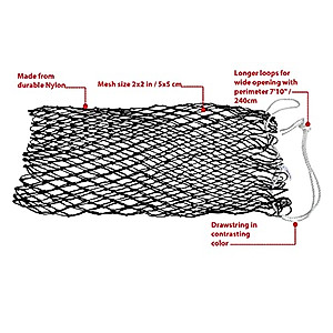 Ferstnor Premium Hay Net Slow Feeder for Horses 40 inches Long 2 inches Mesh Hole Heavy Duty Hanging Haylage Bag for Horses Complete with Steel Snap Hook