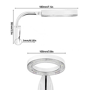 GVOREE 5W Mini Fish Tank Light White Clip-on Aquarium Lights for Small Betta Fish Tank,Round Light Aquatic Plant Lighting (White Body + Blue LED Light) Suitable for Small Fish Tanks