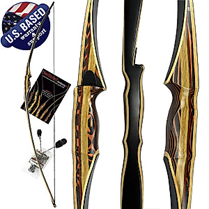 Southwest Archery Scorpion Traditional Hunting Long Bow – 68” Longbow – Right & Left Hand – Draw Weights in 25-60 lbs – USA Based Company – Perfect for Beginner to Intermediate – 1 Year Warranty