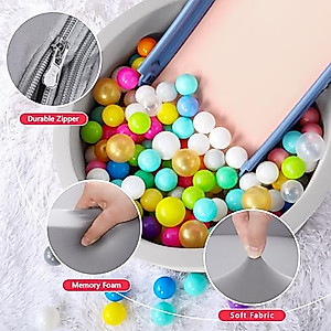 Moncoland Round Foam Kids Ball Pit for Babies, Toddler Ball Pit with Soft Sponge Kids Play Tent Ball Pool, Children Gift Idea for Baby Infant Indoor Outdoor Game 26.7" x 7.8" (No Balls)