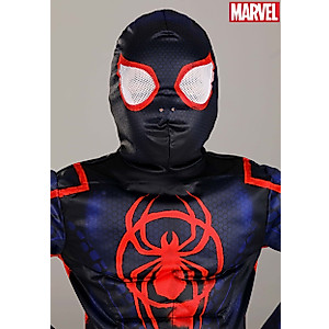 Marvel Integrated Spider-Man Official Youth Deluxe Zentai Costume - Stretch Spandex with Hidden Zippers and Wrist Slits (S) Blue
