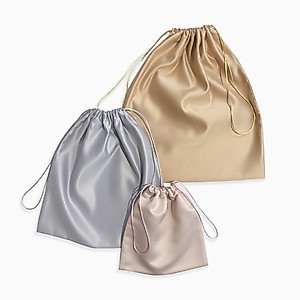 Gold Satin Dust Bag - Extra Small to Extra Large - Premium peau de soie dust bag made in USA (L Portrait - 22x28")