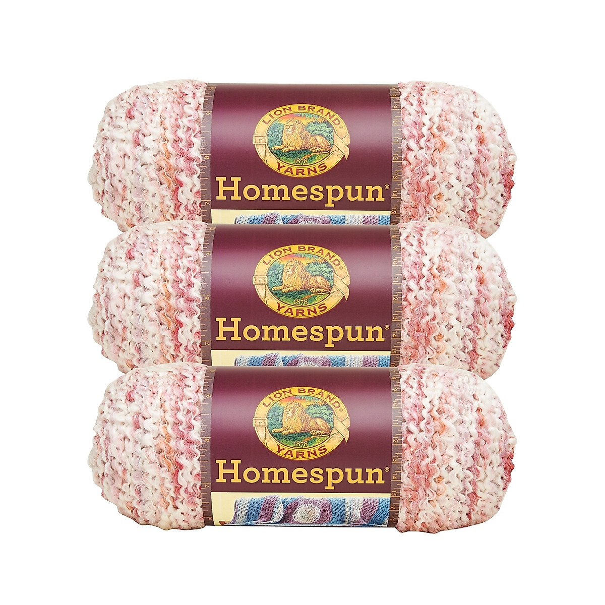 (3 Pack) Lion Brand Yarn 790-405F Homespun Yarn, Parfait3
