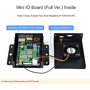 Mini-Computer Based on Raspberry Pi Compute Module 4 (NOT Included) with Mini IO Board Full Ver and Metal Case and Cooling Fan @XYGStudy (CM4-IO-BASE-BOX-B)