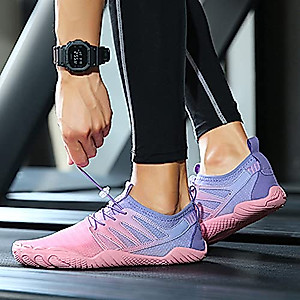 UMANPOO Women Water Shoes Men Barefoot Slip on Sneakers Swim Pool Aqua Beach Running Walking Hiking Cycling Gym Non Slip (Pink, Numeric_8)