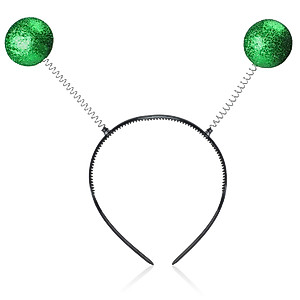 Beelittle Alien Costume Glasses with Martian Antenna Headband Boppers for Adults Kids Party Favors 2 Pcs