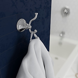 Pfister Visalia Towel Hook, Bathroom Towel Hook, Wall-Mounted, Screw-In, Polished Chrome Finish, BRHVSL0C