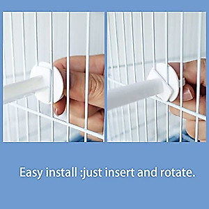 8 Canary Finch Budgie Bird Cage White Plastic Stand Perches Holders（5.5 Inches）