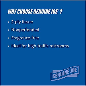 Genuine Joe - GJO2506008 Jumbo Dispenser Roll Bath Tissue (8 roll pack)