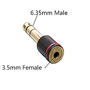 VSKEY [3Pack Stereo (1/4 Inch) 6.35mm Male to 3.5mm (1/8 inch) Female Stereo Audio Adapter for Headphones,Amplifiers,AMPMixing Console, Home Theater Devices Audio Convertor