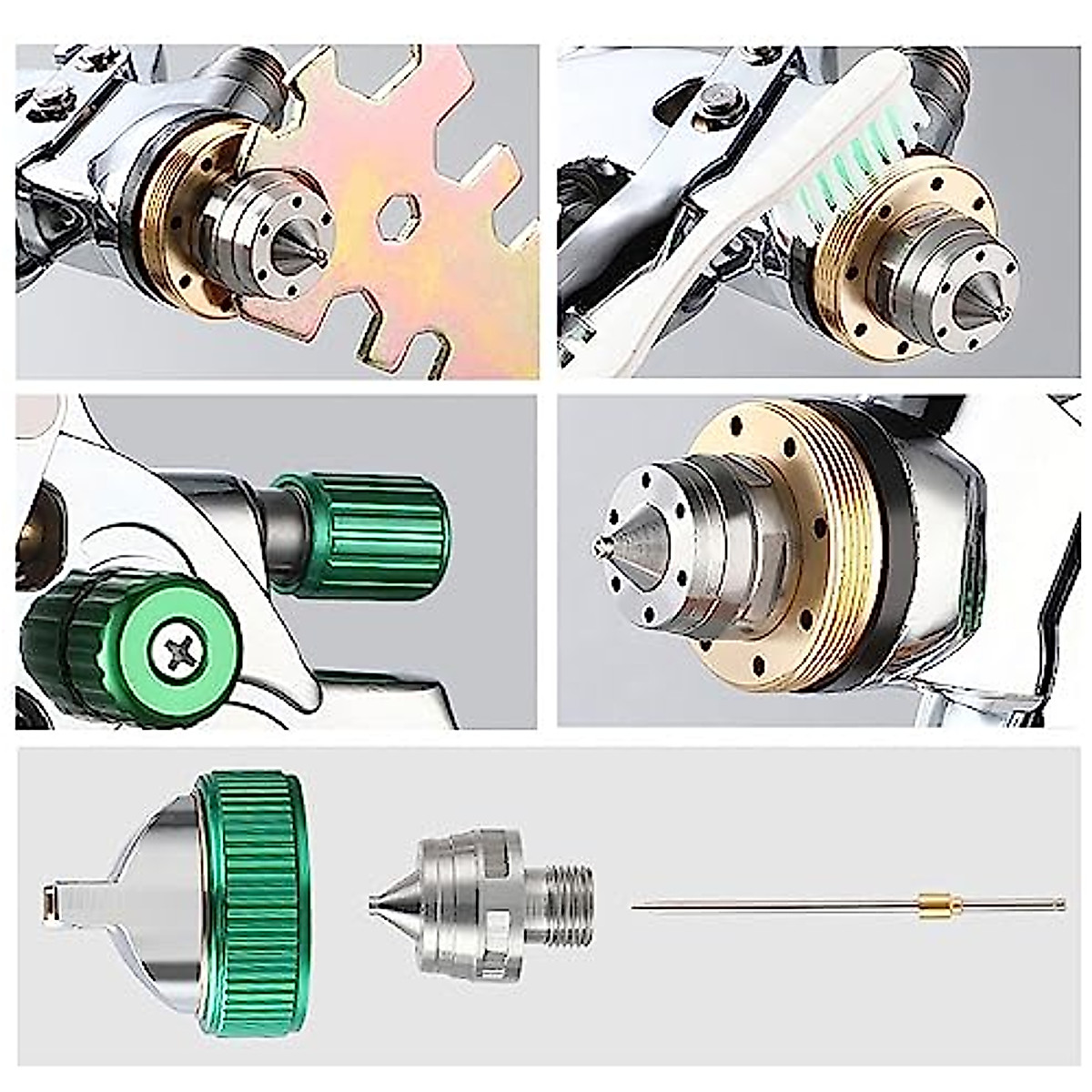 ENDOZER Professional HVLP Spray Gun Set Gravity Feed Air Spray Gun with 1.4, 1.7, 2.0mm Nozzles, 20 oz, 600cc with Gauge for Auto Paint, Primer, Clear/Top Coat & Touch-Up