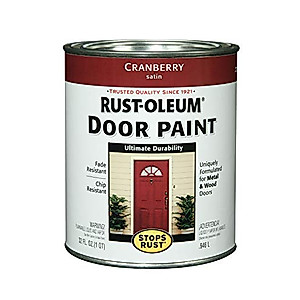 Rust-Oleum Stops Rust Front 238314 Enamel Door Paint, Cranberry, 1-Quart, 32 Fl Oz (Pack of 1), 11