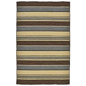 Feizy Rugs - Silva Natural Wool Dhurrie Area Rug - Stripes - Gray/Brown - 8ft x 10ft