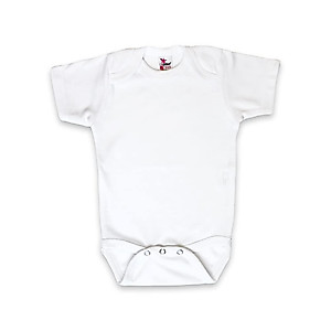 Laughing Giraffe Baby Short Sleeve One Piece Bodysuit 100% Polyester Sublimation Blank White (0-3 Months)