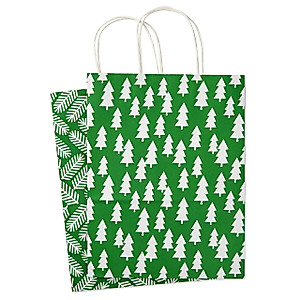 Hallmark 13" Large Gift Bag Assortment, Holiday Icons (12 Paper Gift Bags in Assorted Designs for Hanukkah or Christmas | Stripes, Polka Dots, Snowflakes, Christmas Trees)