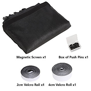 Garage Door Screen for 2 Car Garage Doors, Butizone 16x7FT Reinforced Fiberglass Magnetic Single Garage Screen Door with High Energy Magnets, Hands Free and Easy Assembly