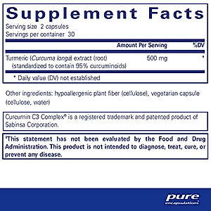 Pure Encapsulations Curcumin | Curcumin C3 Complex to Support Joints, Tissue, Liver, Colon, Brain, and Cellular Health* | 60 Capsules
