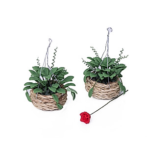Taponukea Miniature Dollhouse Plants Dollhouse Furniture and Accessories Hanging Plant Pot Model 1 12 Scale
