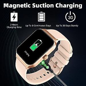 Lyaarka 1.96" HD Smart Watch for Women Men(Answer/Make Call) Android and iOS Compatible Fitness Tracker with IP68 Waterproof, 110+ Sports, Heart Rate and Blood Oxygen Monitor, Step Counter (Gold)